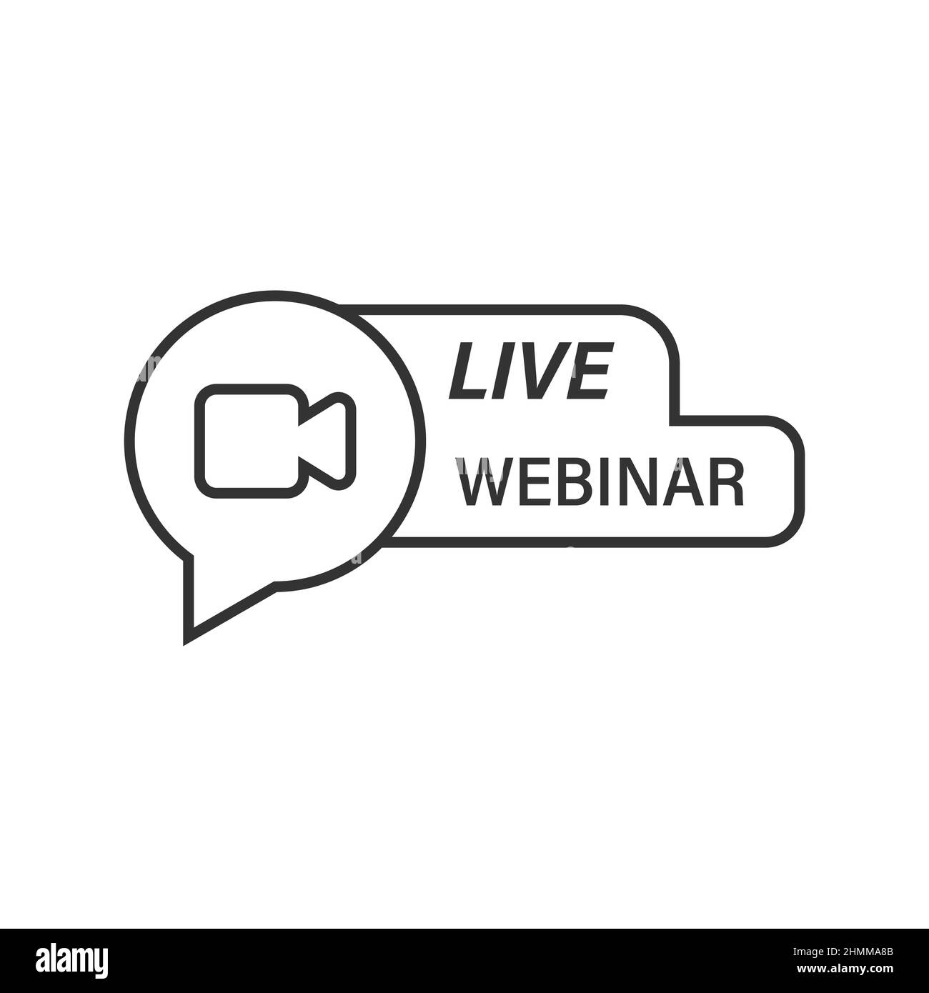 Live webinar icon in flat style. Online training vector illustration on ...