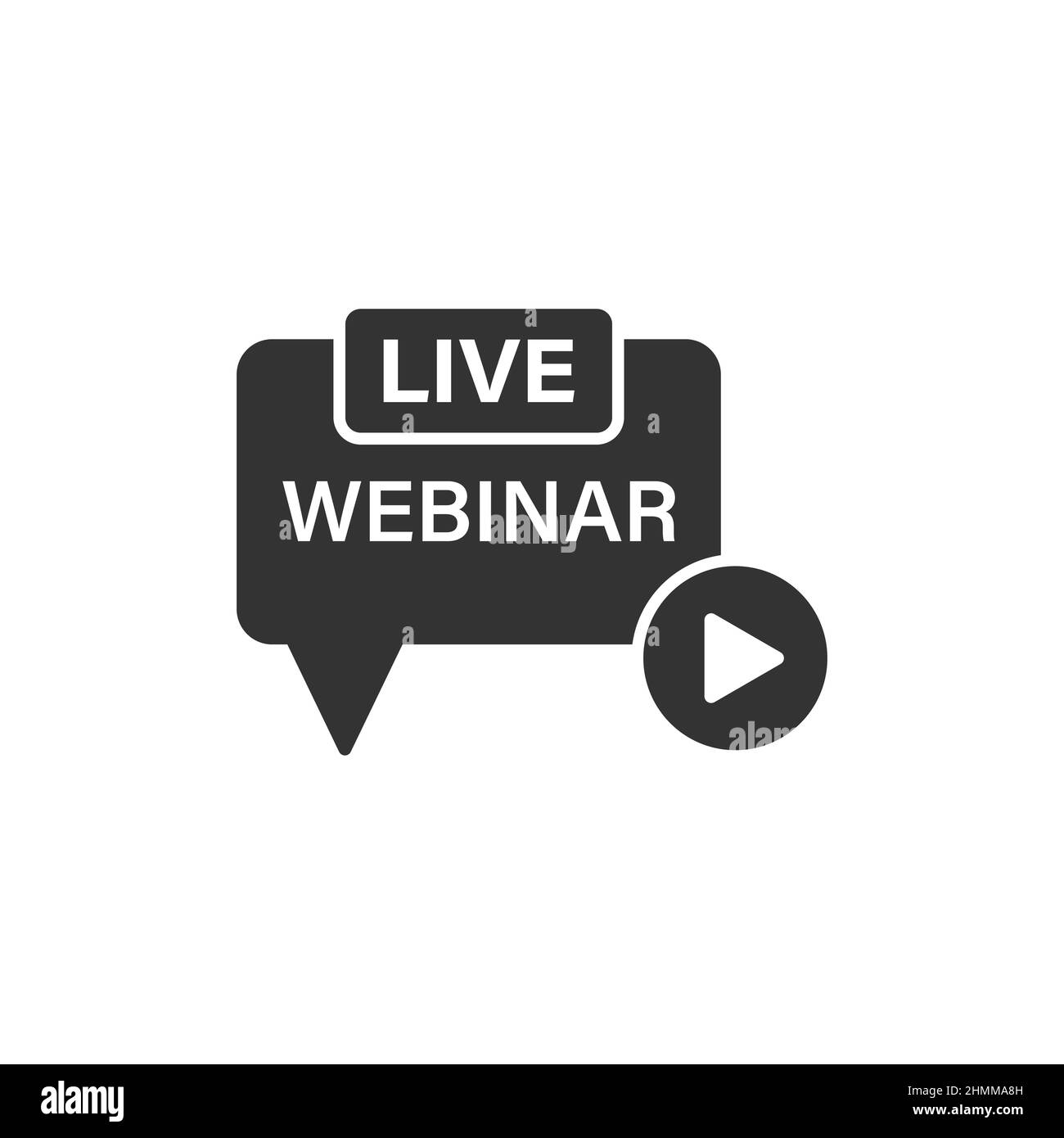 Live webinar icon in flat style. Online training vector illustration on ...