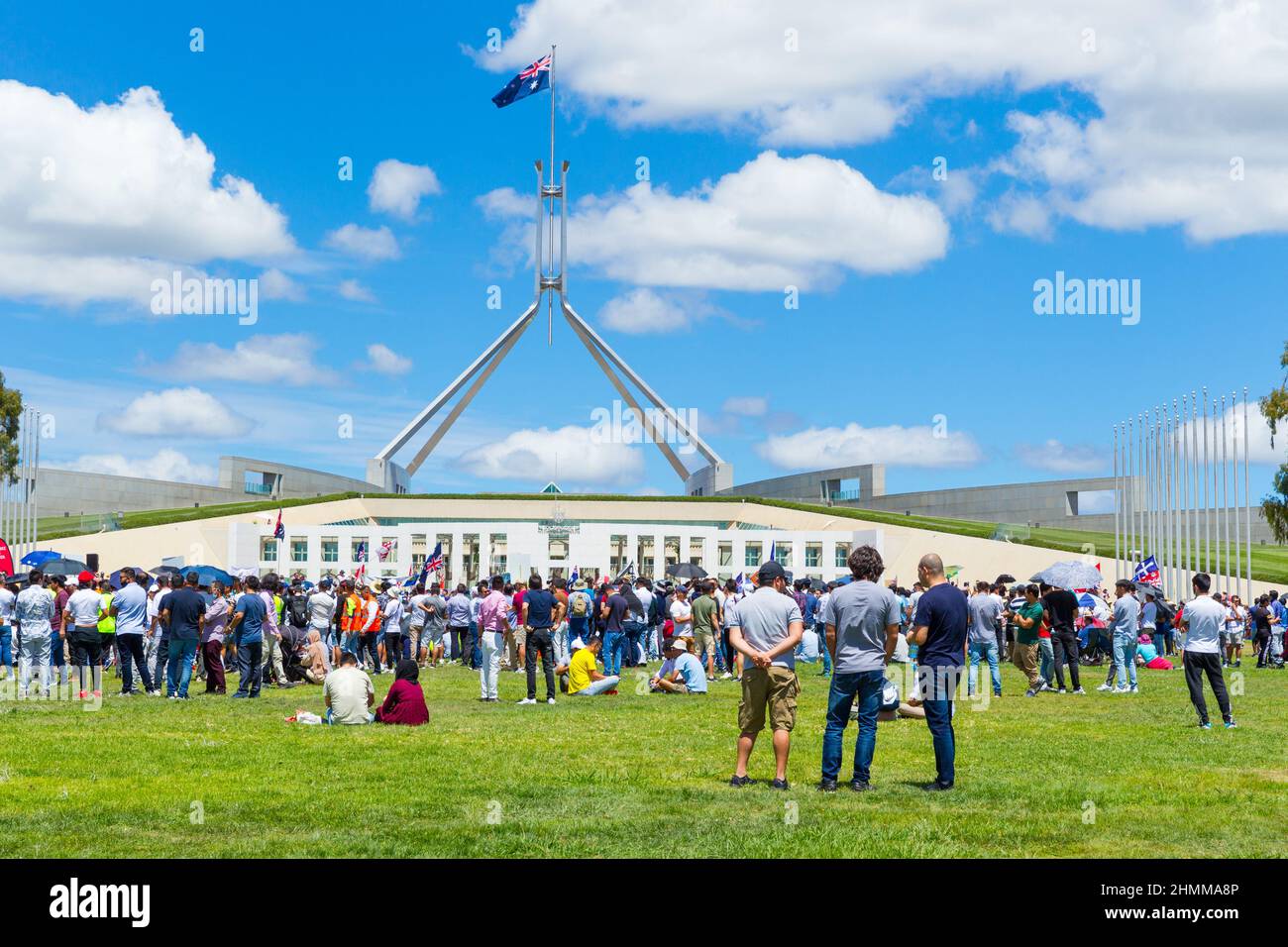 The 'Convoy to Canberra' coronavirus protest held on Capital Hill ...