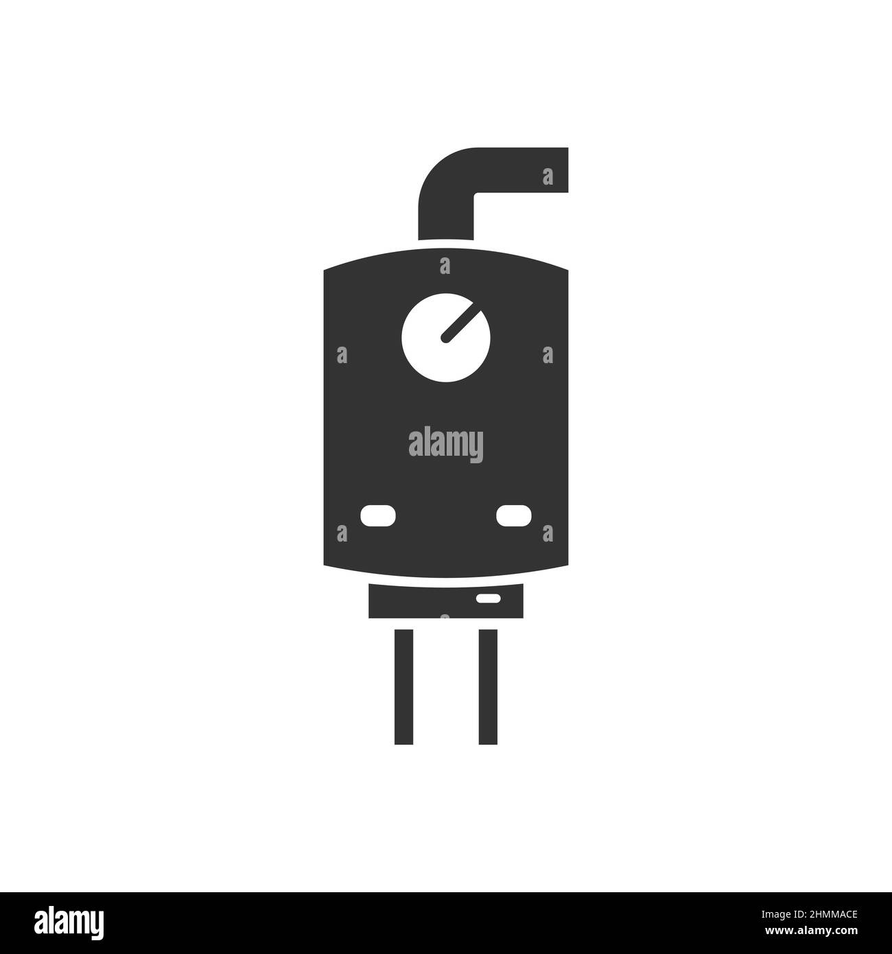 Gas boiler icon in flat style. Heater vector illustration on isolated ...