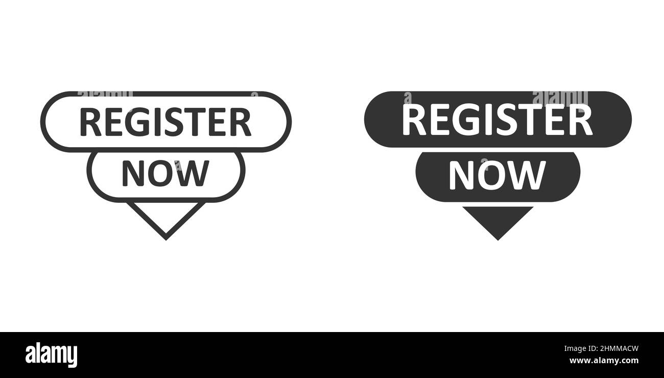 Register now icon in flat style. Registration vector illustration on ...