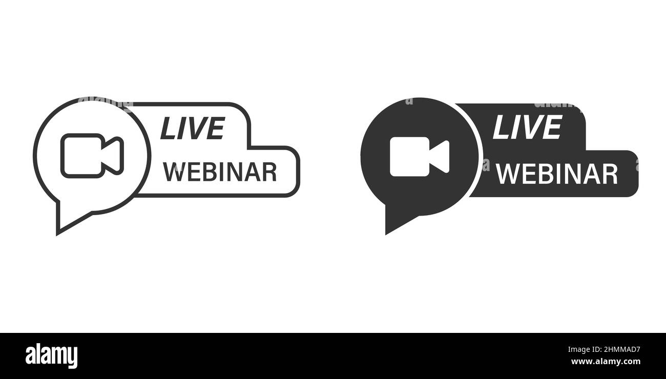 Live webinar icon in flat style. Online training vector illustration on ...