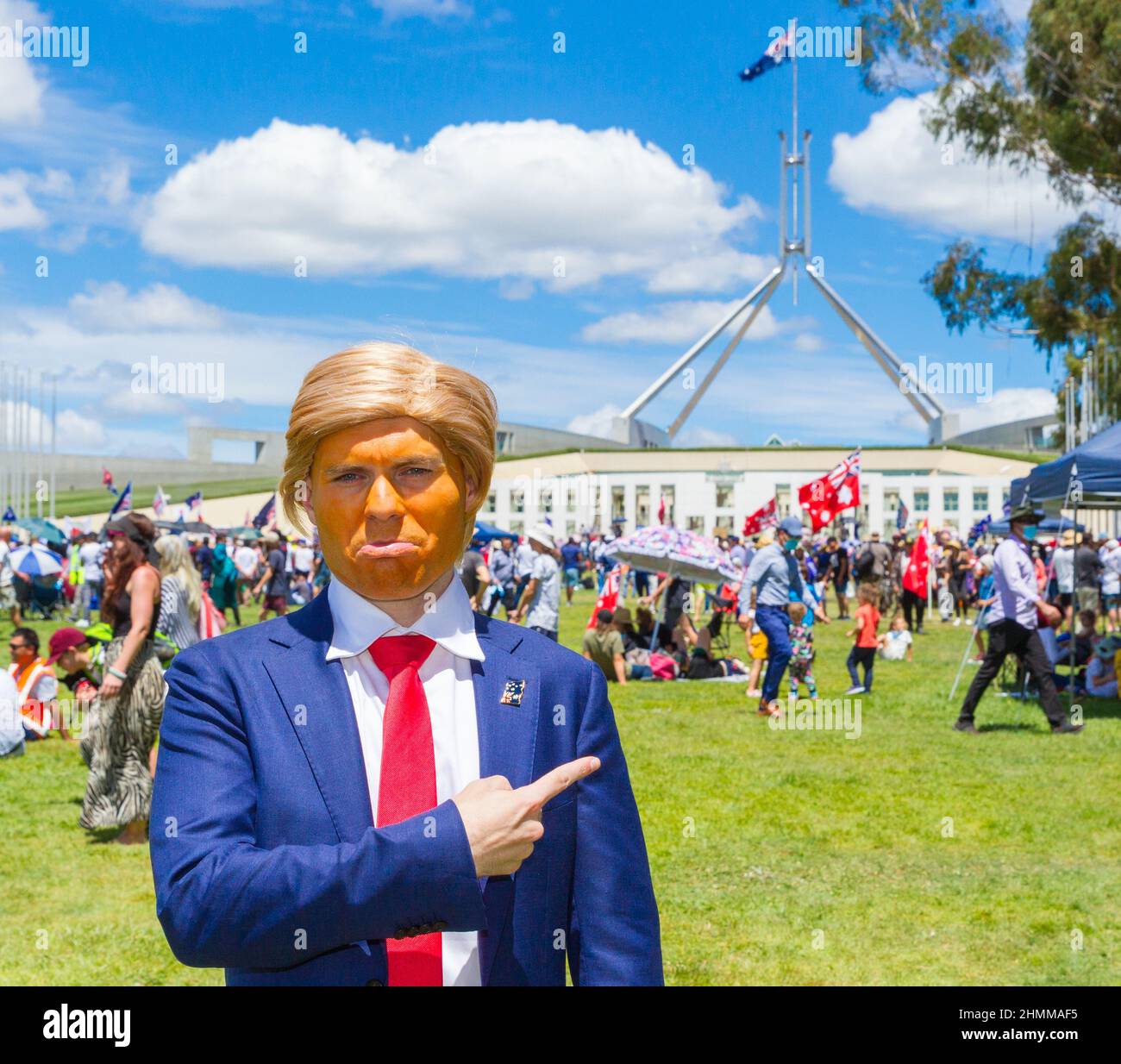 The 'Convoy to Canberra' coronavirus protest held on Capital Hill ...