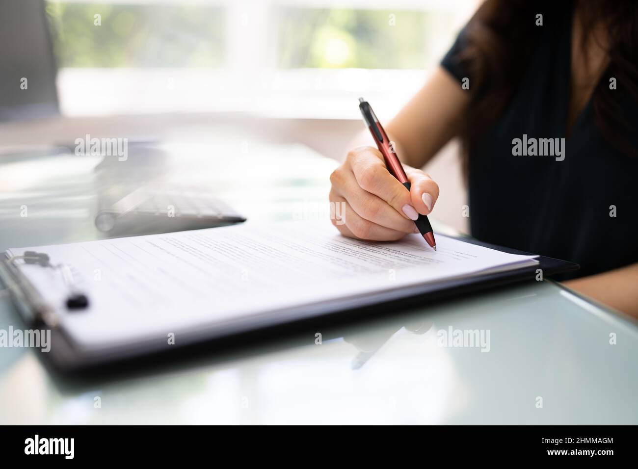 Lawyer Signing Business Contract Paper Document With Pen Stock Photo ...