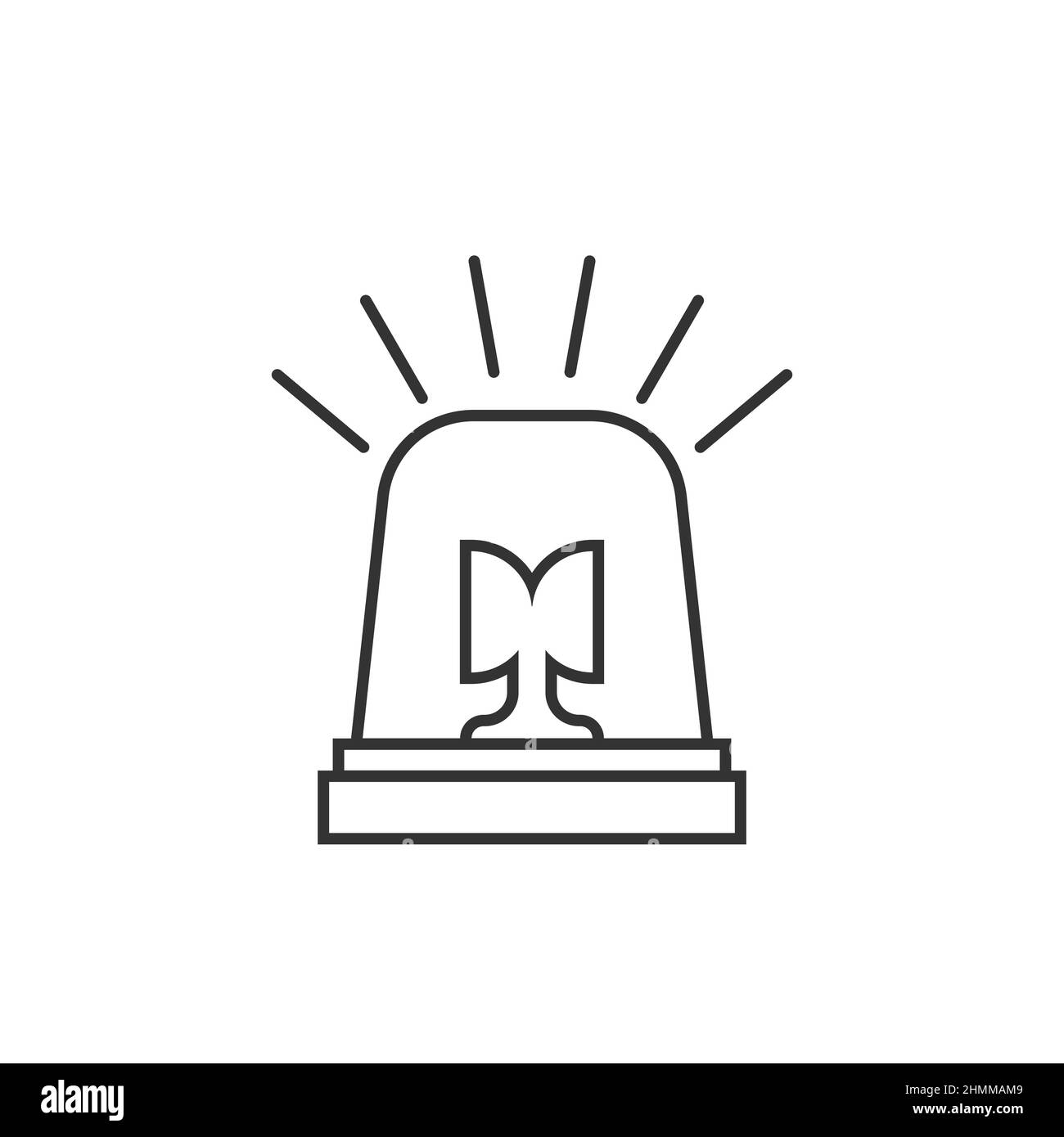 Emergency alarm icon in flat style. Alert lamp vector illustration on ...