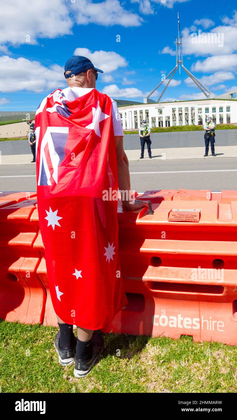 The 'Convoy to Canberra' coronavirus protest held on Capital Hill ...