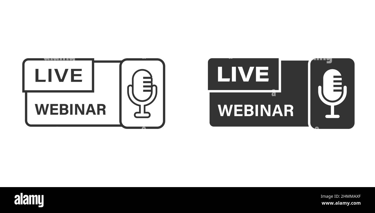 Live webinar icon in flat style. Online training vector illustration on ...