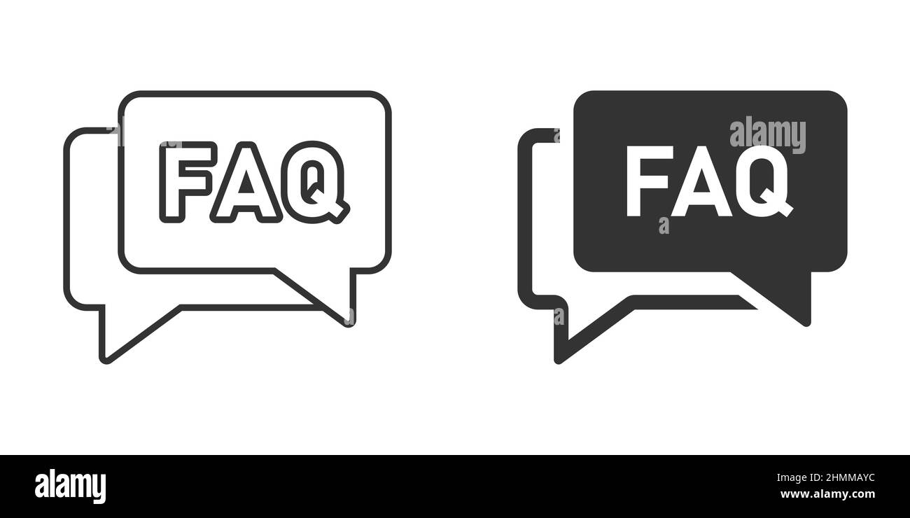 Faq speech bubble icon in flat style. Question vector illustration on ...
