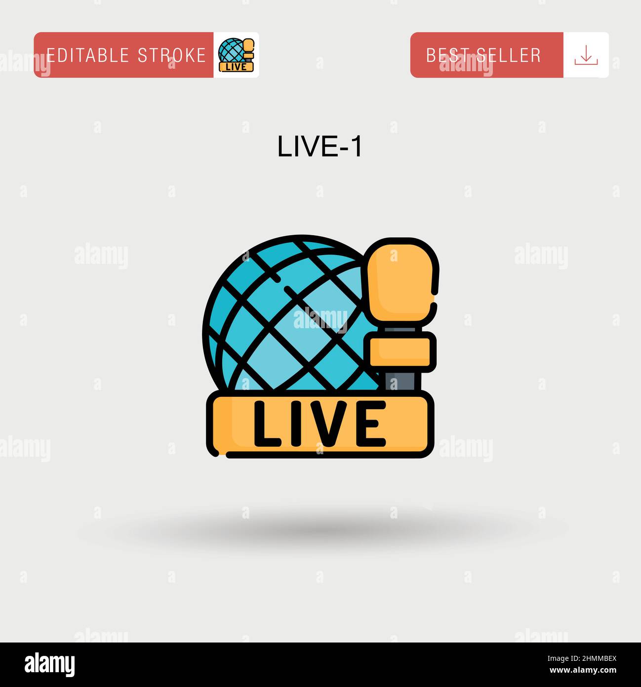 Live-1 Simple vector icon Stock Vector Image & Art - Alamy
