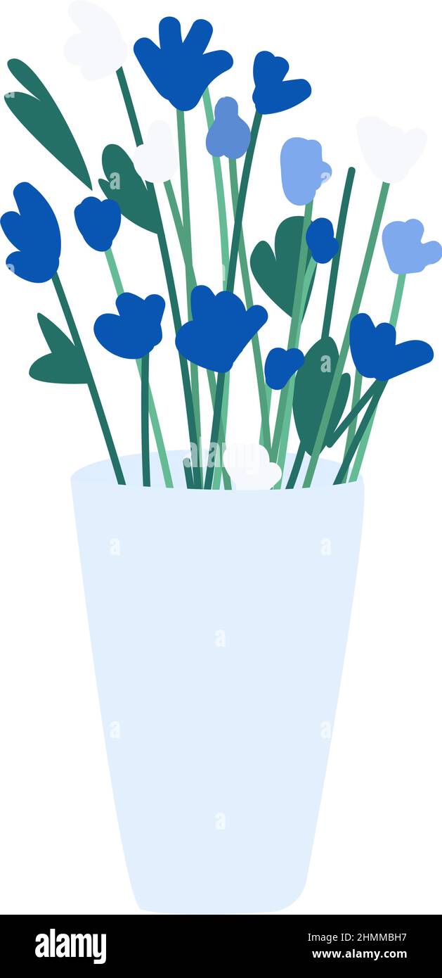 Bunch of flowers in vase semi flat color vector object Stock Vector ...