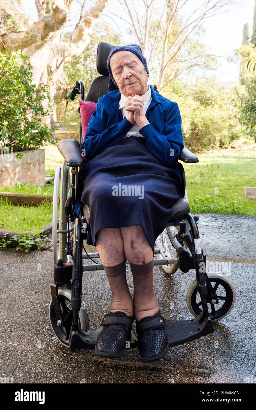 File photo dated February 10, 2022 of Sister Andre, Lucile Randon in ...