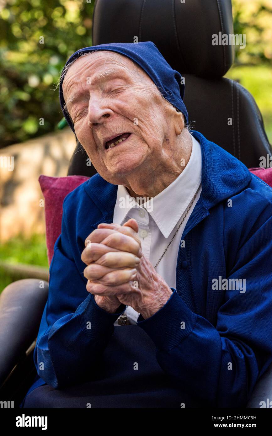 File photo dated February 10, 2022 of Sister Andre, Lucile Randon in ...
