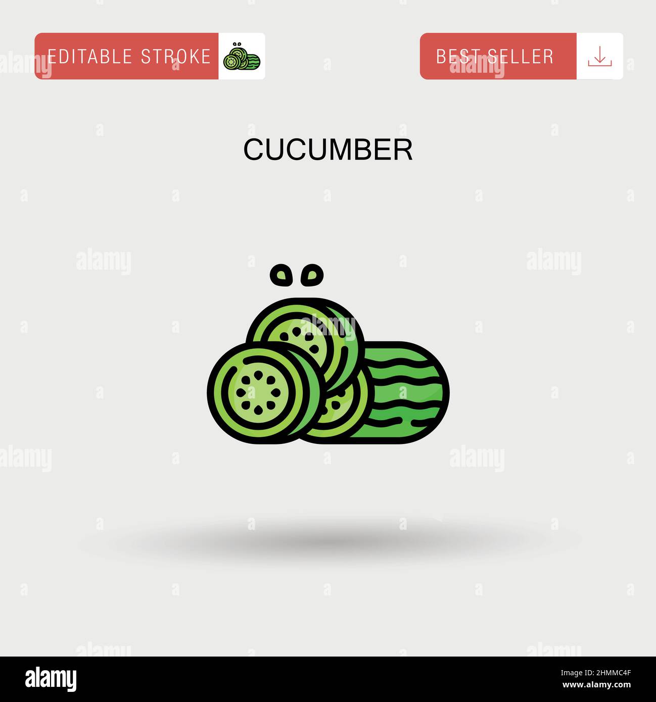Cucumber Simple vector icon Stock Vector Image & Art - Alamy