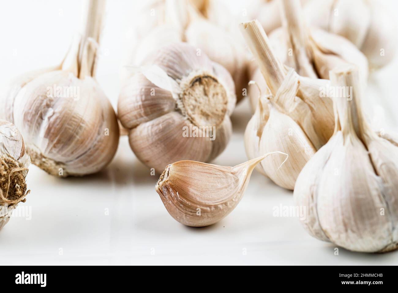 Garlic Bulb Isolated in White, Close Up Stock Photo - Alamy