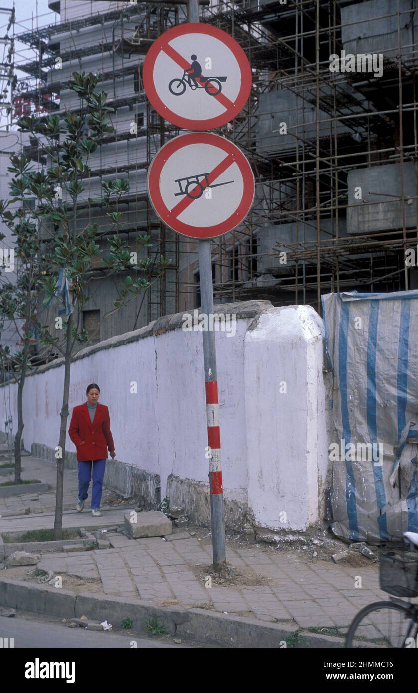 Traffic signs in the City of Nanchang in the Province of Jiangxi in ...
