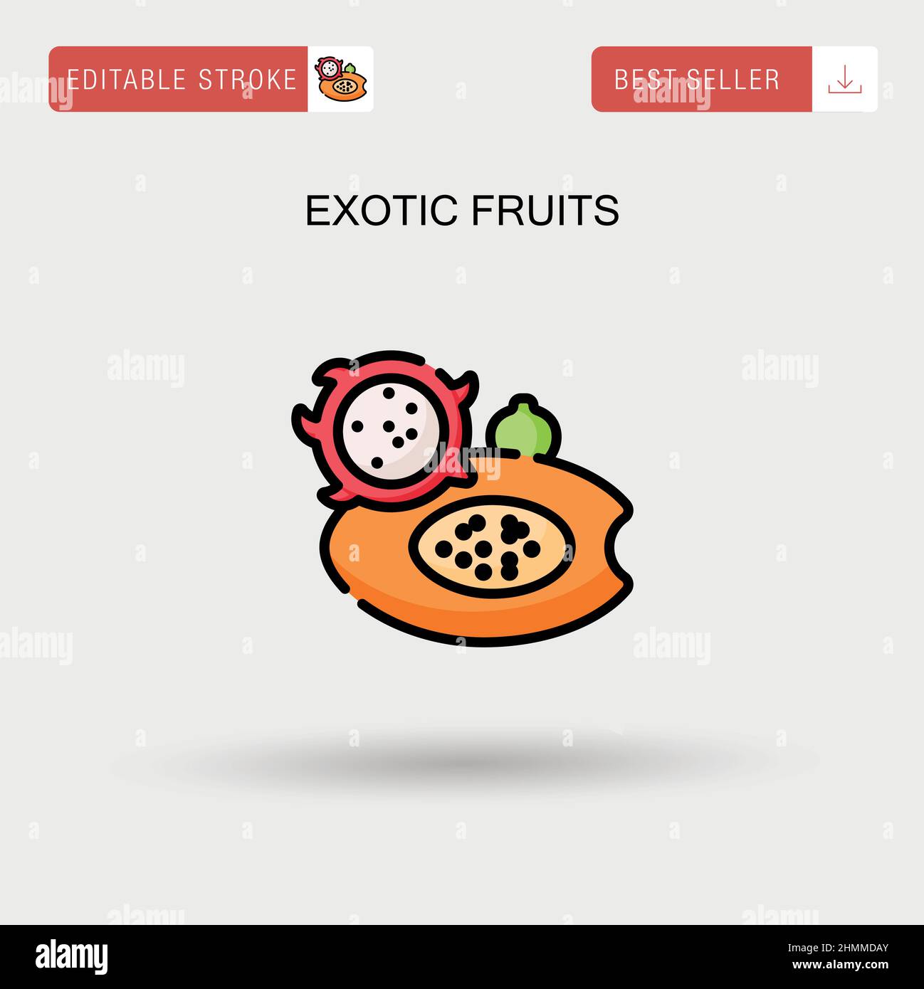 Exotic fruits icon green Stock Vector Images - Alamy