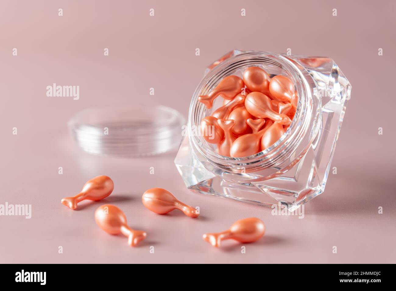 Single-dose serum capsules with active ingredients in a crystal shape ...