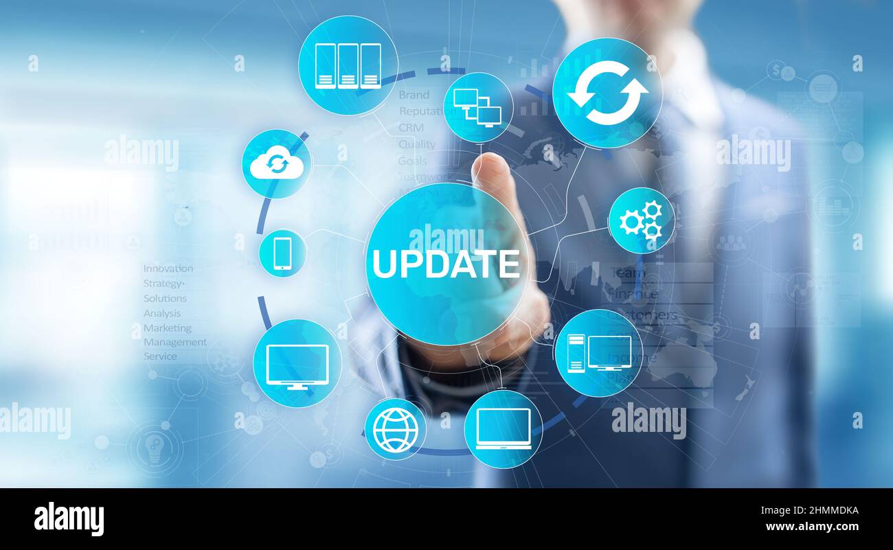 Update System Upgrade Software version technology concept on virtual ...