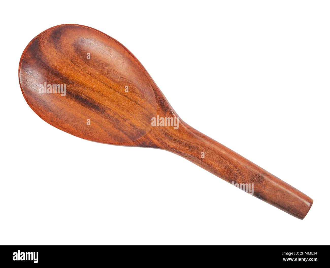 Top view of blank wooden ladle isolated on white background, Save ...