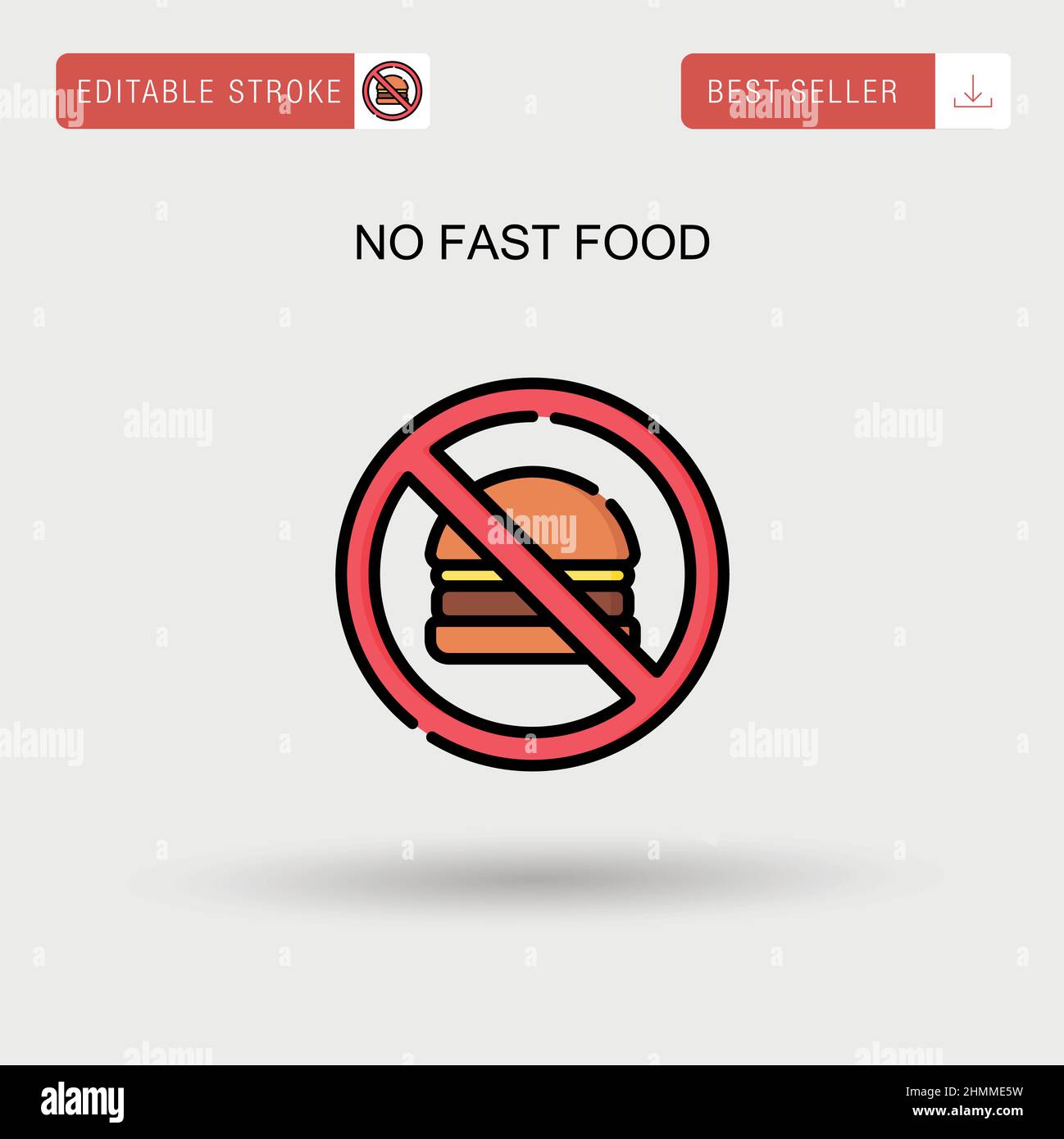 No fast food Simple vector icon Stock Vector Image & Art - Alamy