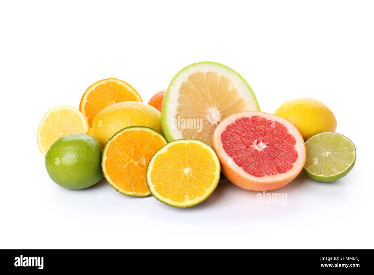 Group of citrus isolated on white background Stock Photo - Alamy