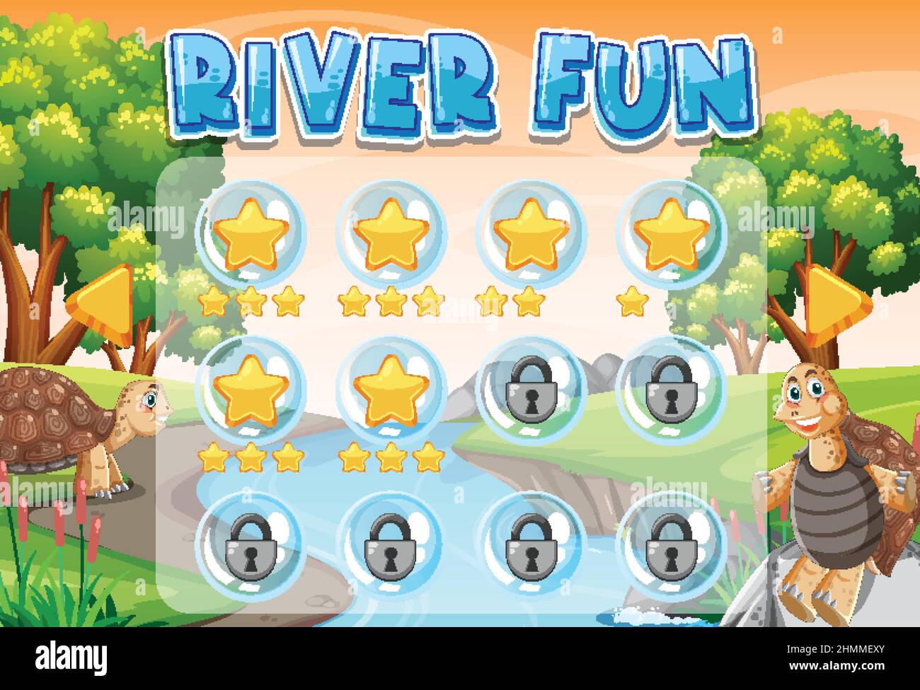 Game background template with game level lock illustration Stock Vector ...