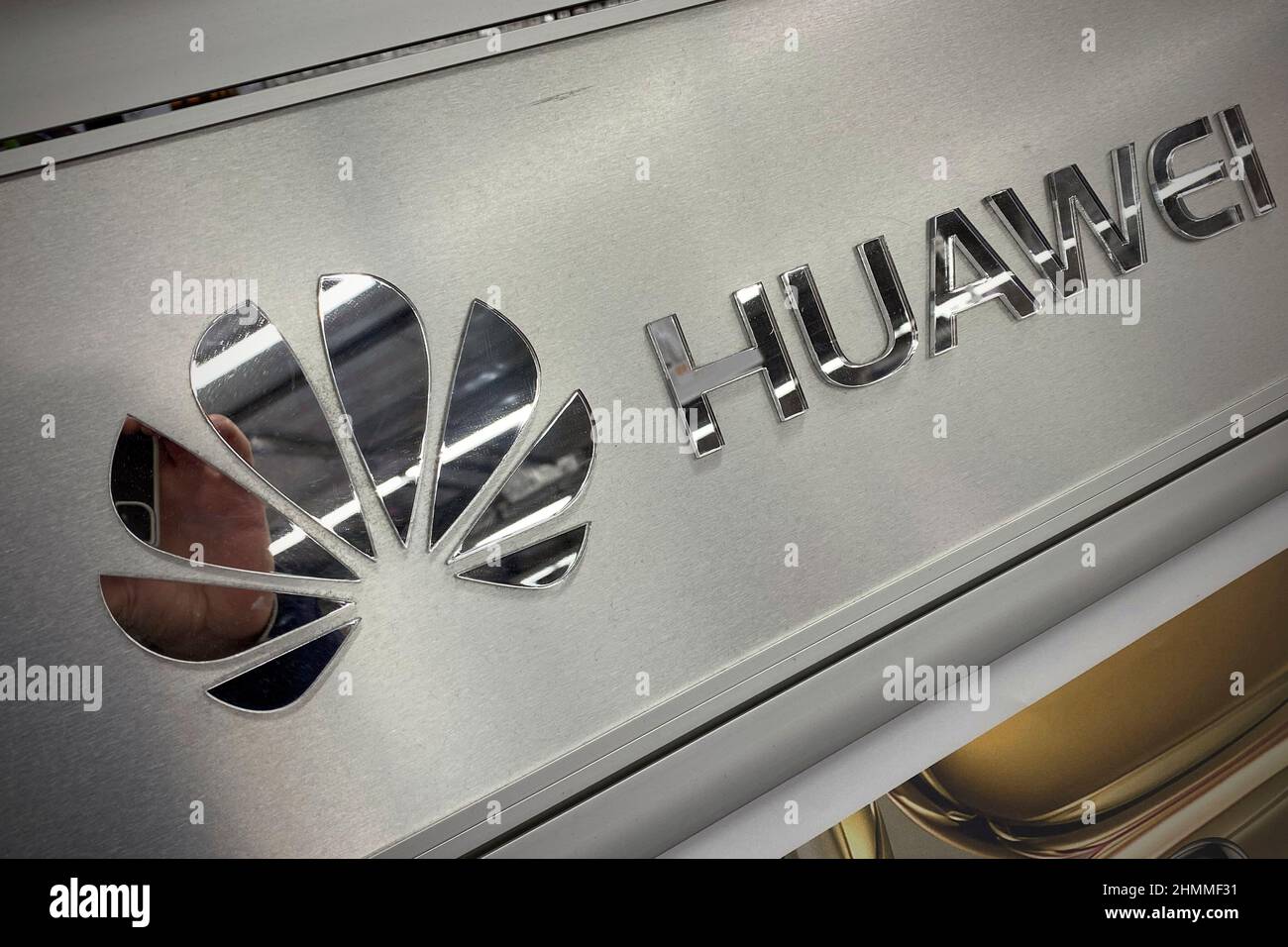 Munich, Deutschland. 11th Feb, 2022. HUAWEI logo, brand emblem, company ...