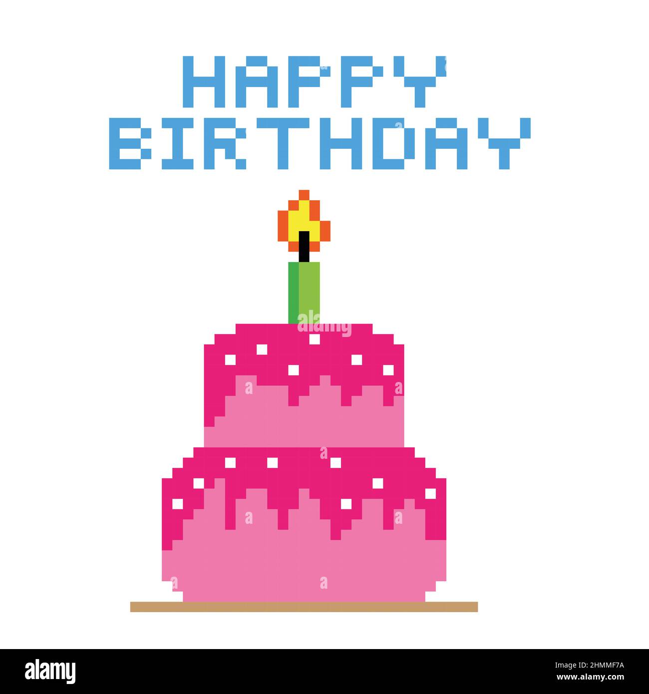 Happy birthday pixel art illustration.Birthday clip art or image Stock ...