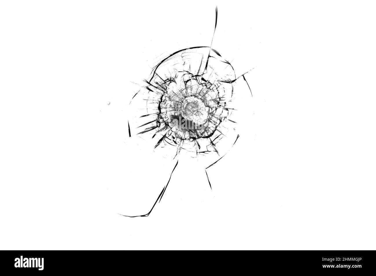 The texture of broken glass. Bullet hole Stock Photo - Alamy