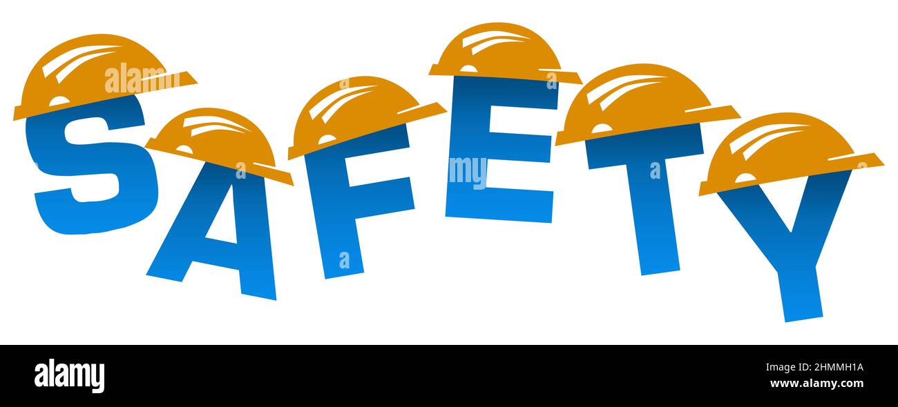 Safety Word With Helmet On Top Stock Photo - Alamy
