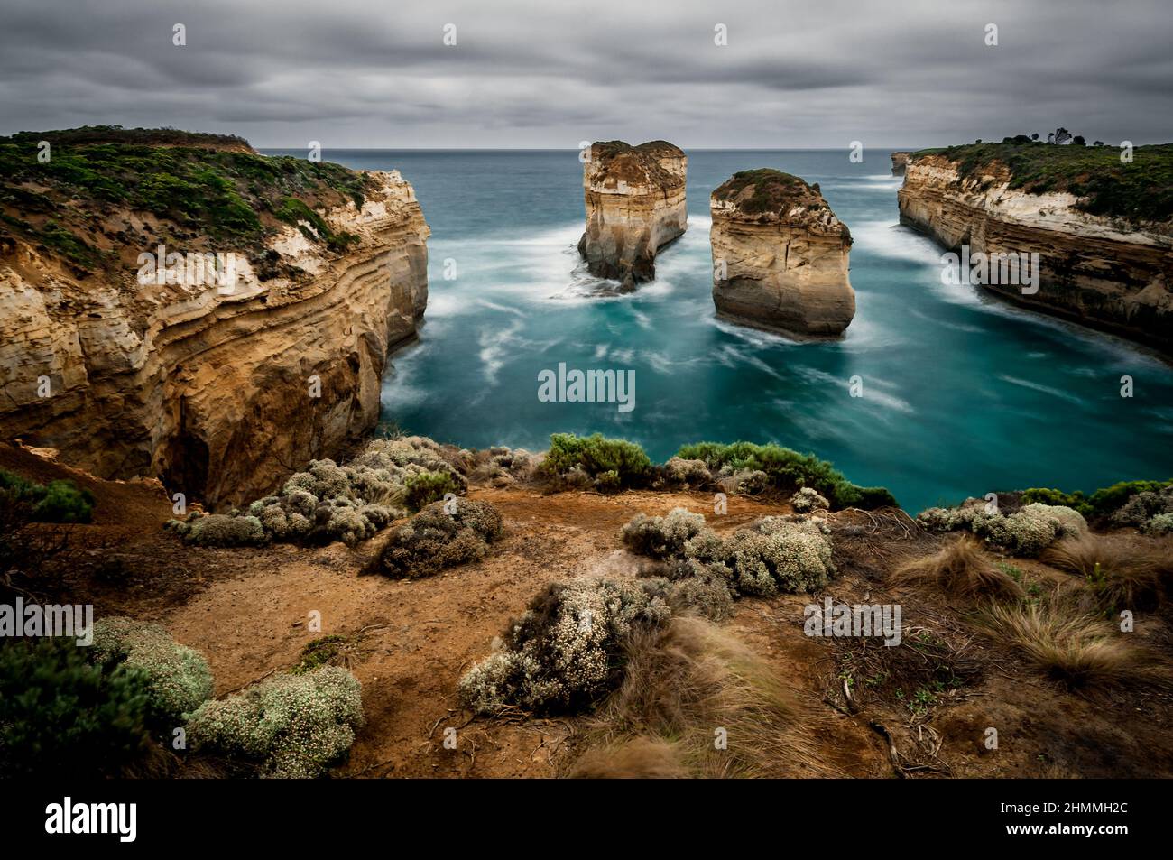 Island Archway at the famous Great Ocean Road with a collapsed arch ...