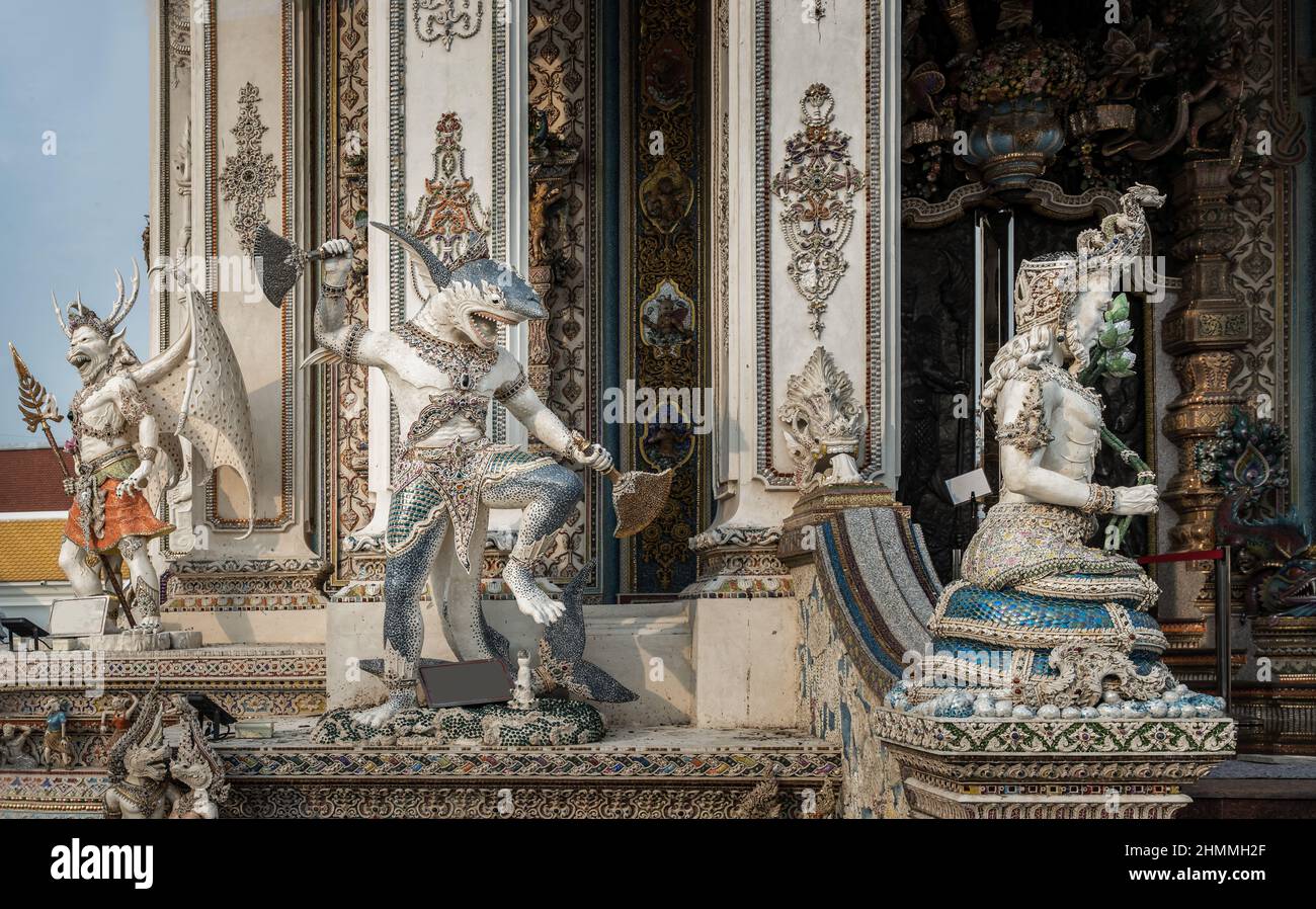 Bangkok, Thailand. Feb - 10, 2022 : Elaborate sculptures of monster is ...