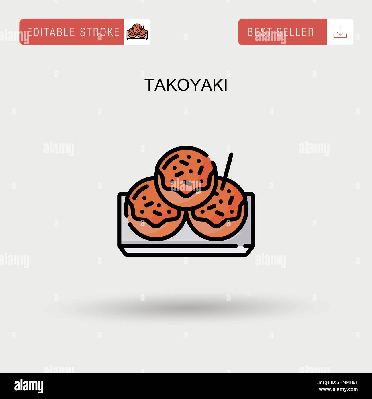 Takoyaki Simple vector icon Stock Vector Image & Art - Alamy