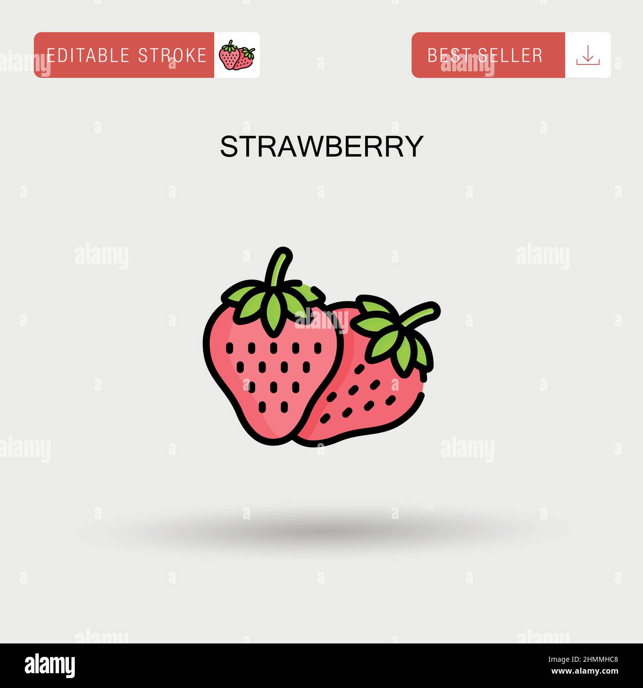 Strawberry Simple vector icon Stock Vector Image & Art - Alamy