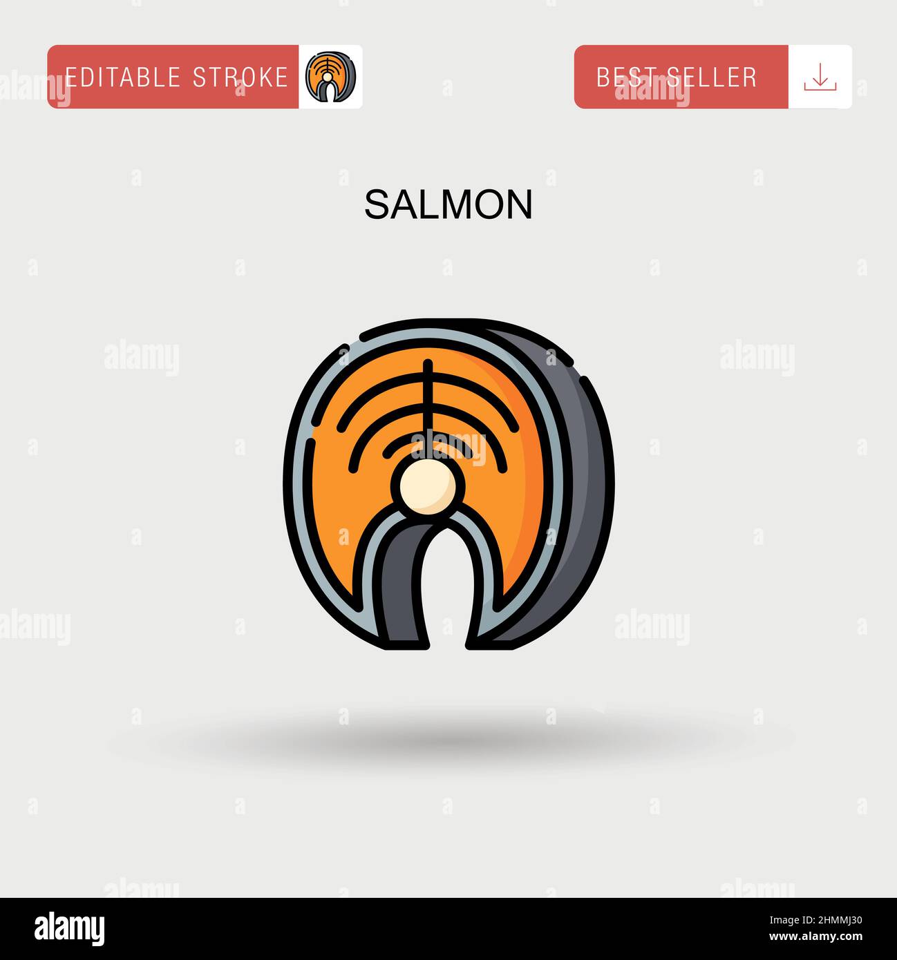 Raw salmon filet Stock Vector Images - Alamy