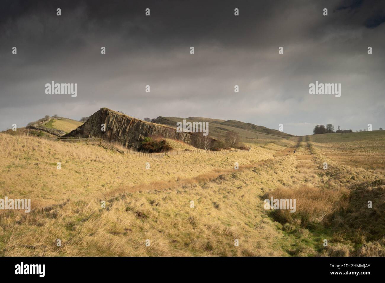 The Vallum near Hadrian's Wall at Northumberland, UK Stock Photo - Alamy