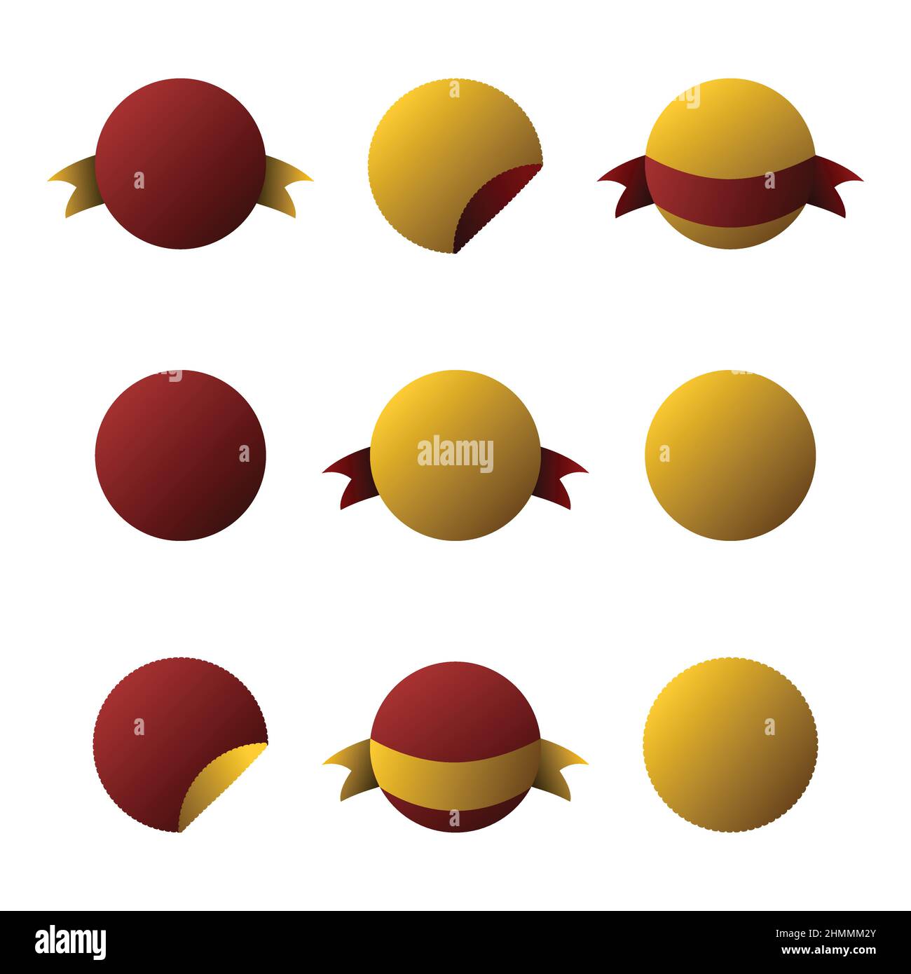 Red and Gold Circle Banner Set. Vector Illustration Stock Vector Image ...