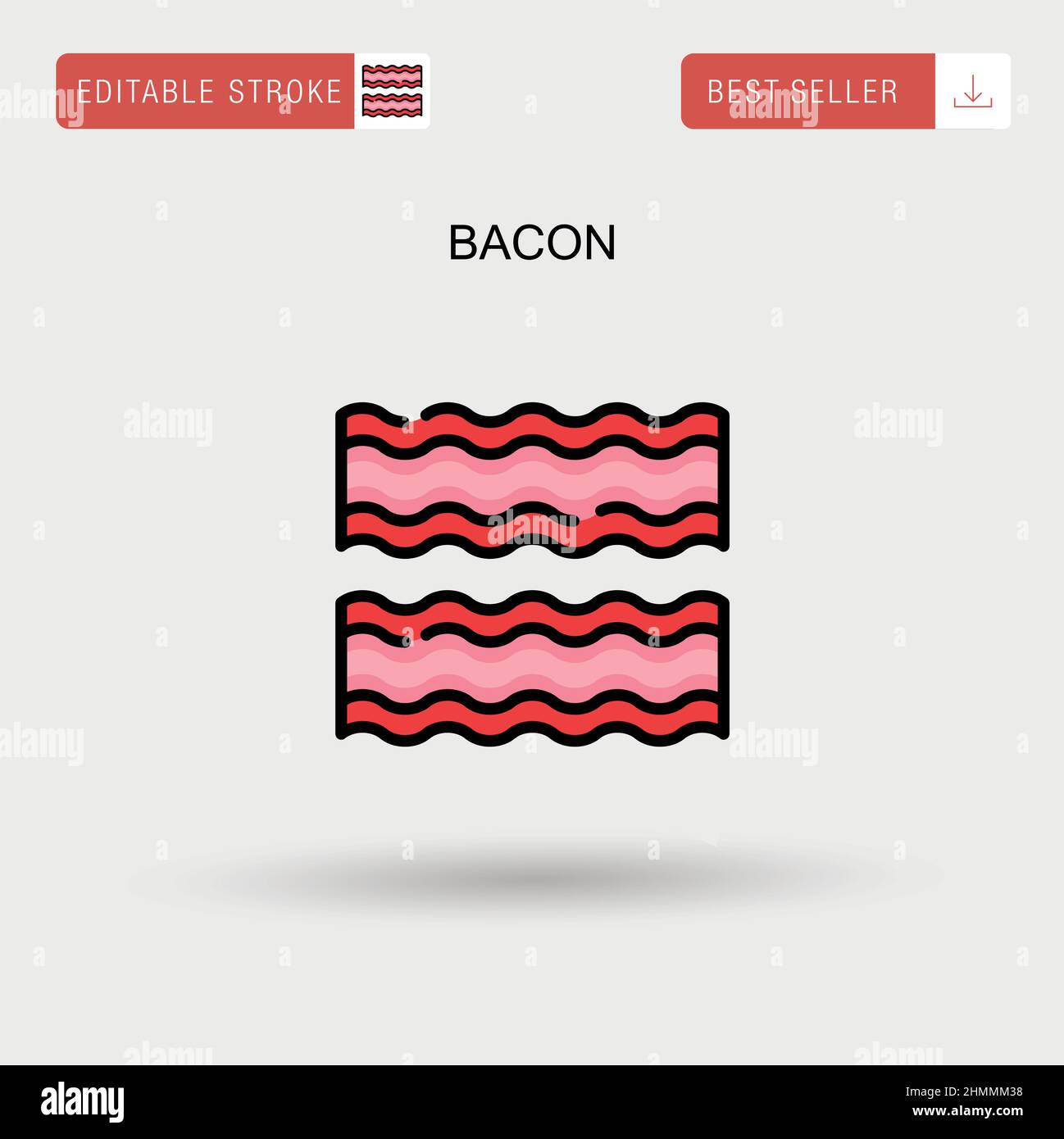 Streaky bacon cooked Stock Vector Images - Alamy
