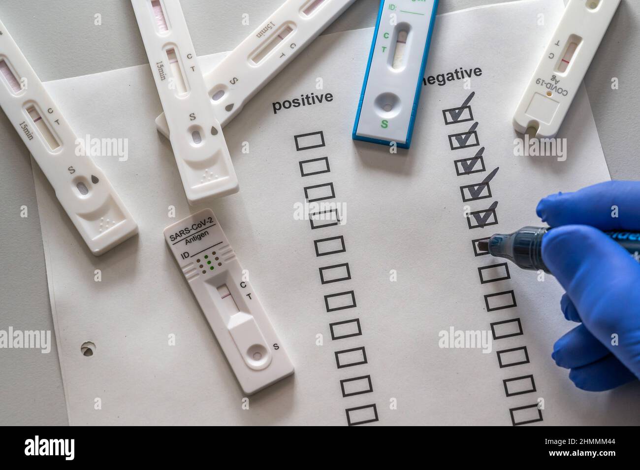 Documentation of test results from Covid 19 antigen test Stock Photo ...