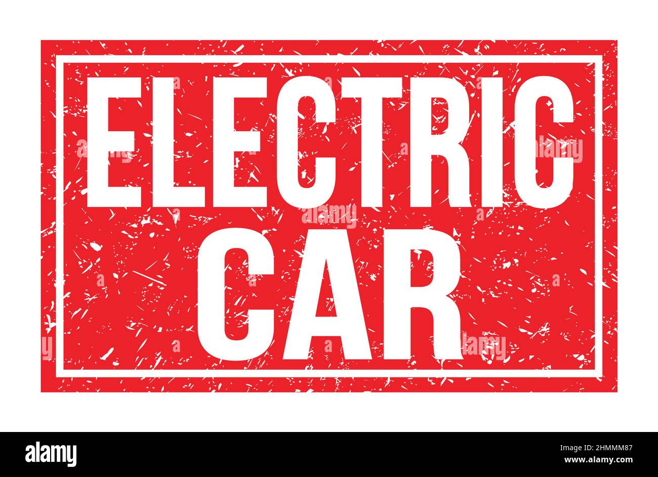 ELECTRIC CAR, words written on red rectangle stamp sign Stock Photo - Alamy