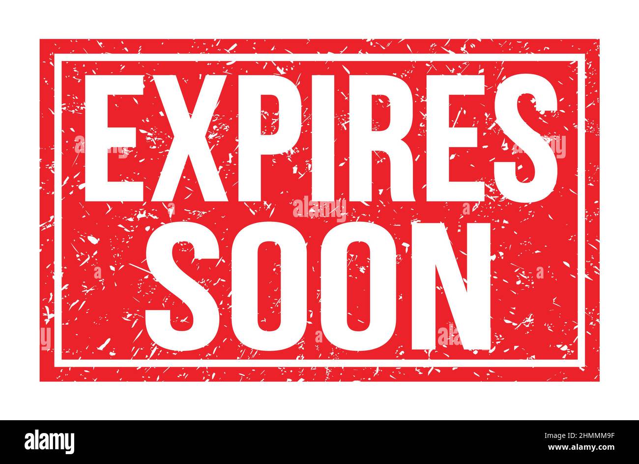 EXPIRES SOON, words written on red rectangle stamp sign Stock Photo - Alamy