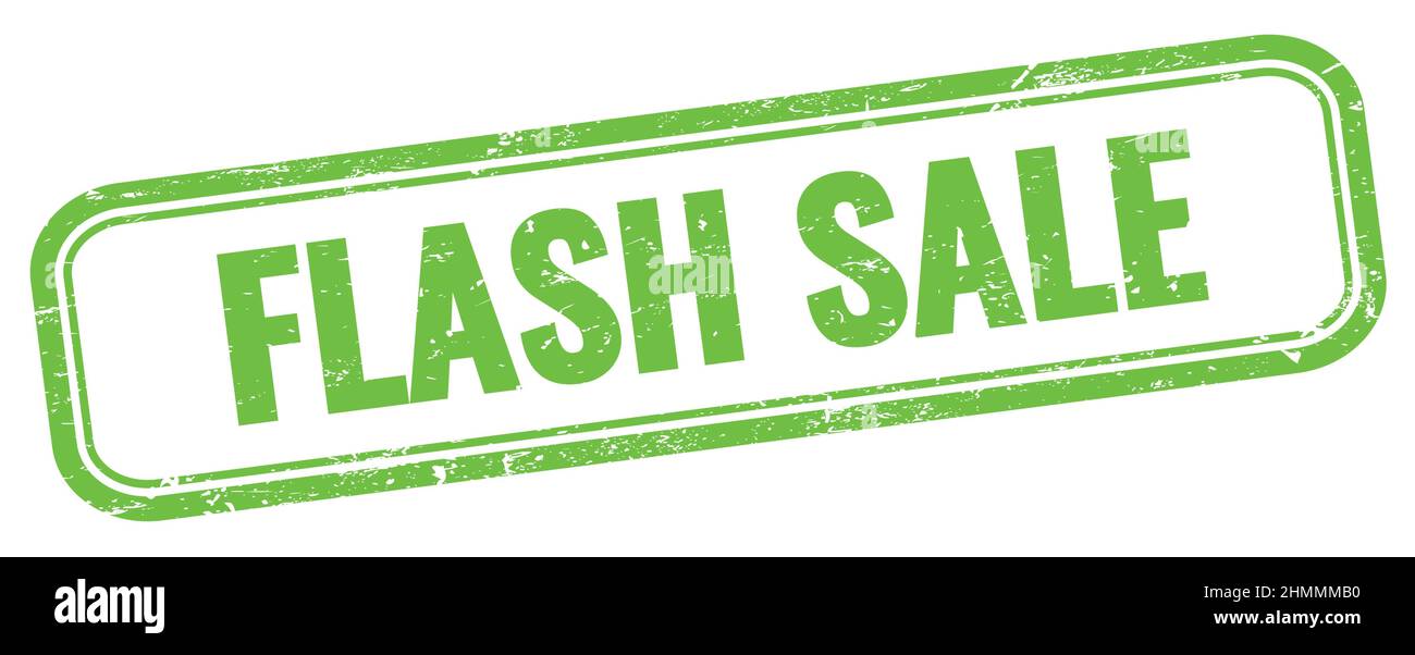 FLASH SALE text on green grungy vintage rectangle stamp Stock Photo - Alamy