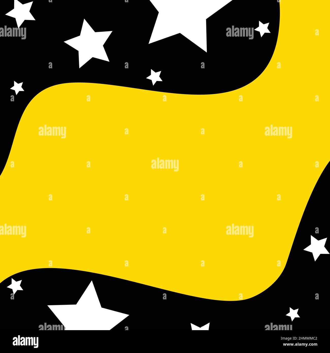 Yellow Stars Banner Square Template. Vector Illustration Stock Vector ...