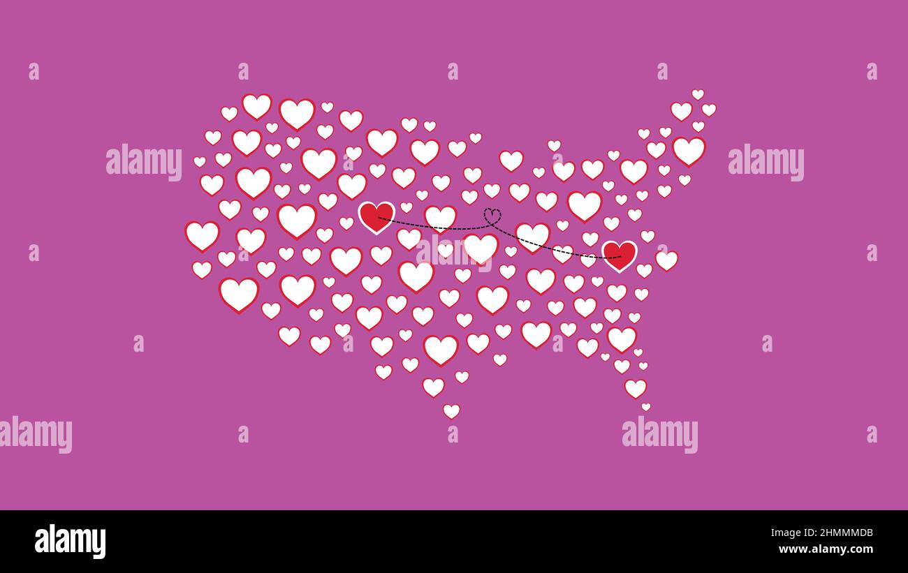 USA heart map editable copy space template banner Stock Vector Image ...