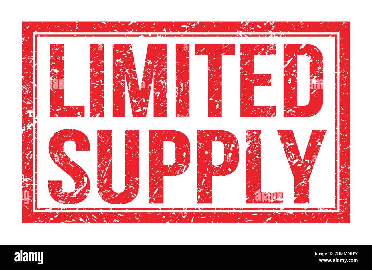 LIMITED SUPPLY, words written on red rectangle stamp sign Stock Photo ...
