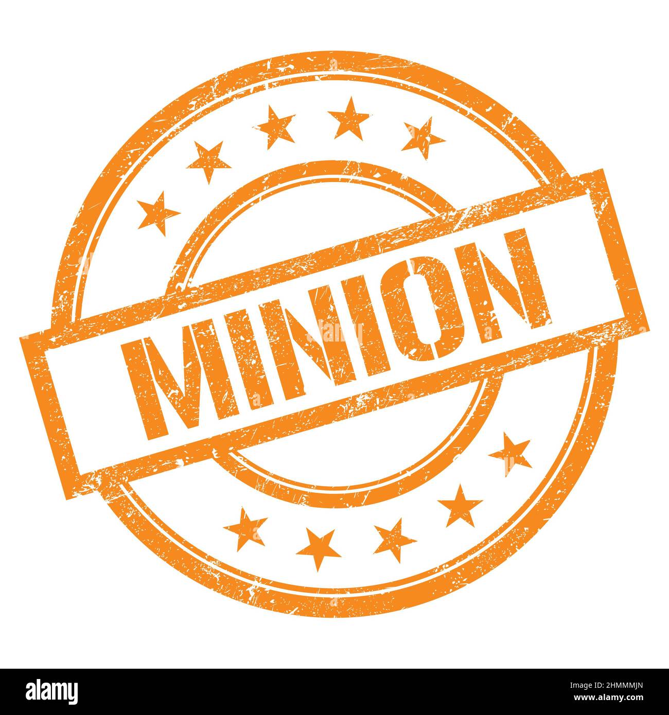 MINION text written on orange round vintage rubber stamp Stock Photo ...