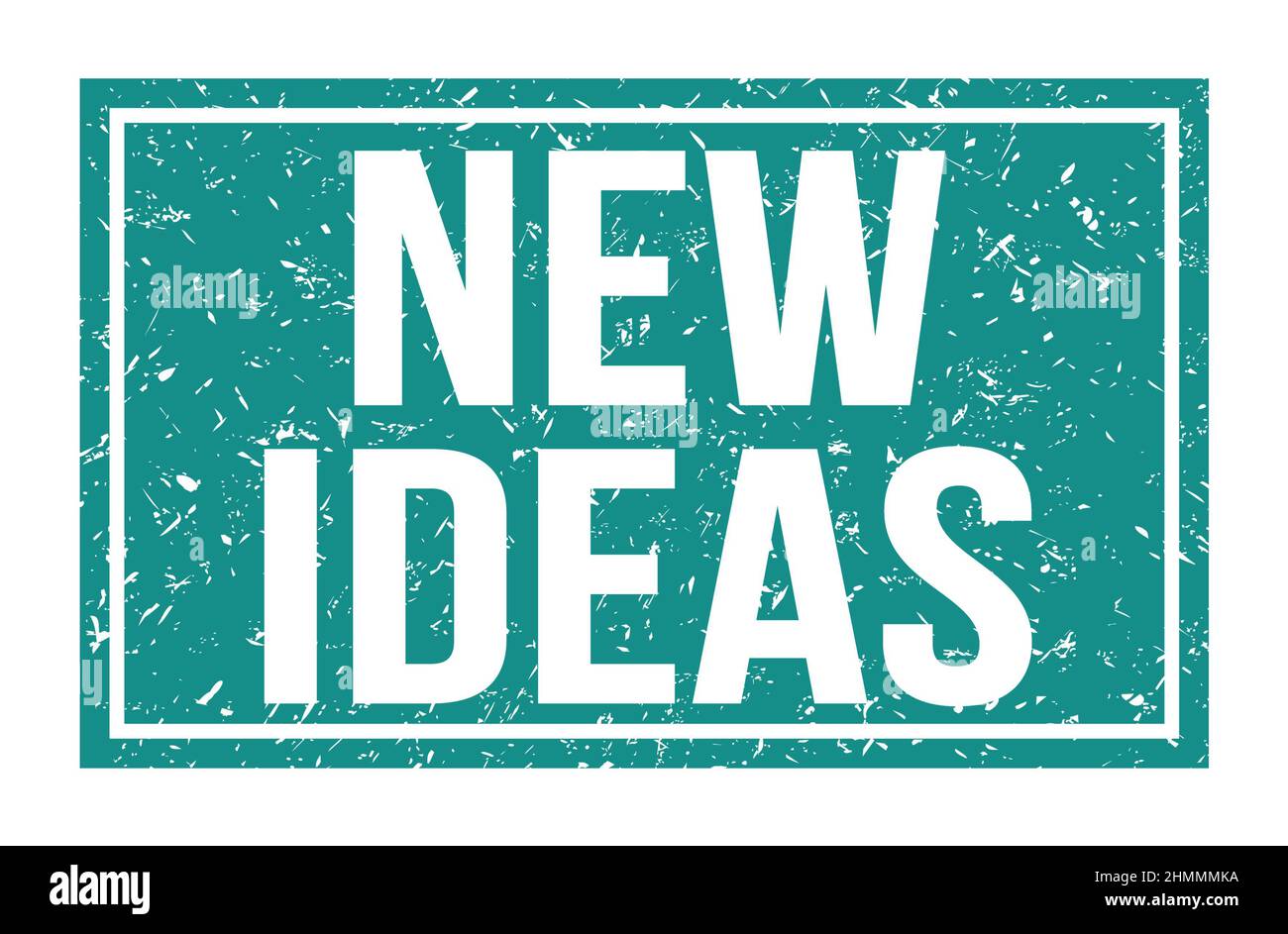 NEW IDEAS, words written on blue rectangle stamp sign Stock Photo - Alamy