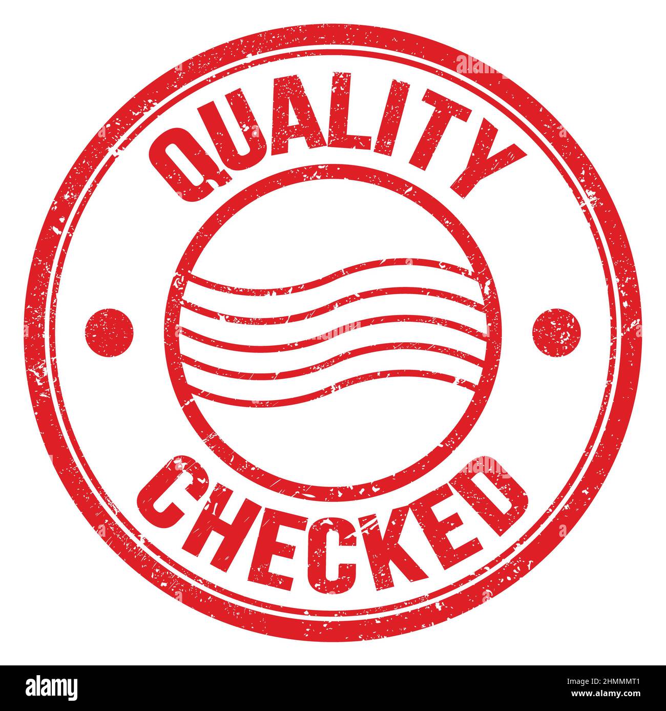 QUALITY CHECKED text written on red round postal stamp sign Stock Photo ...