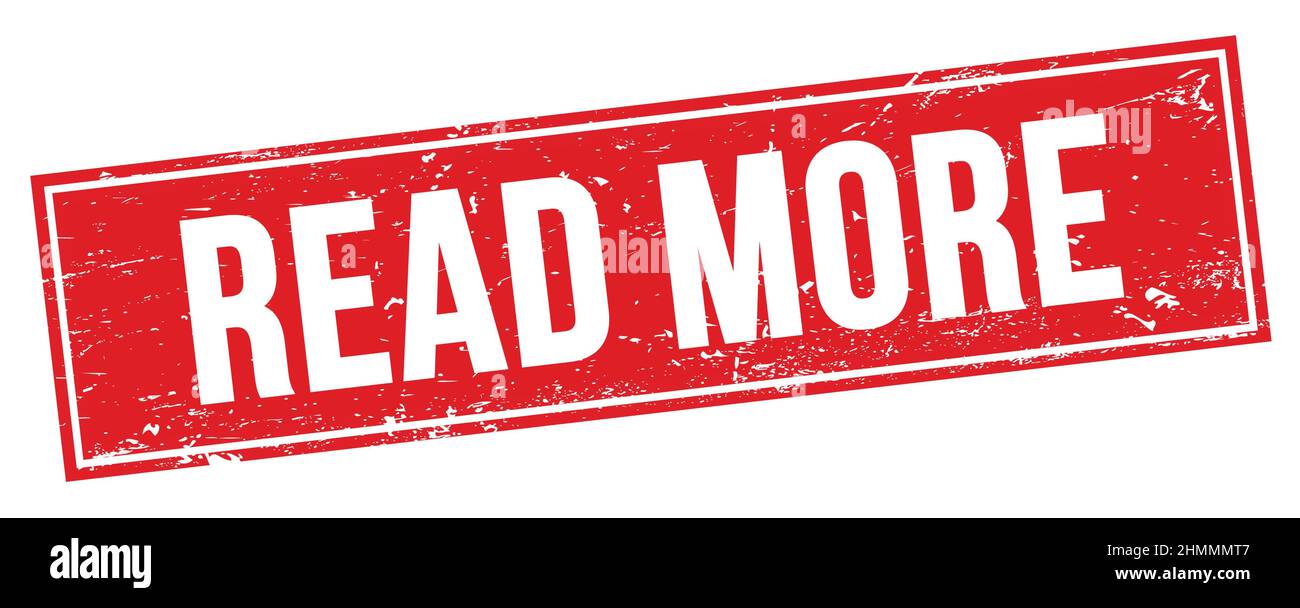 READ MORE text on red grungy rectangle stamp sign Stock Photo - Alamy