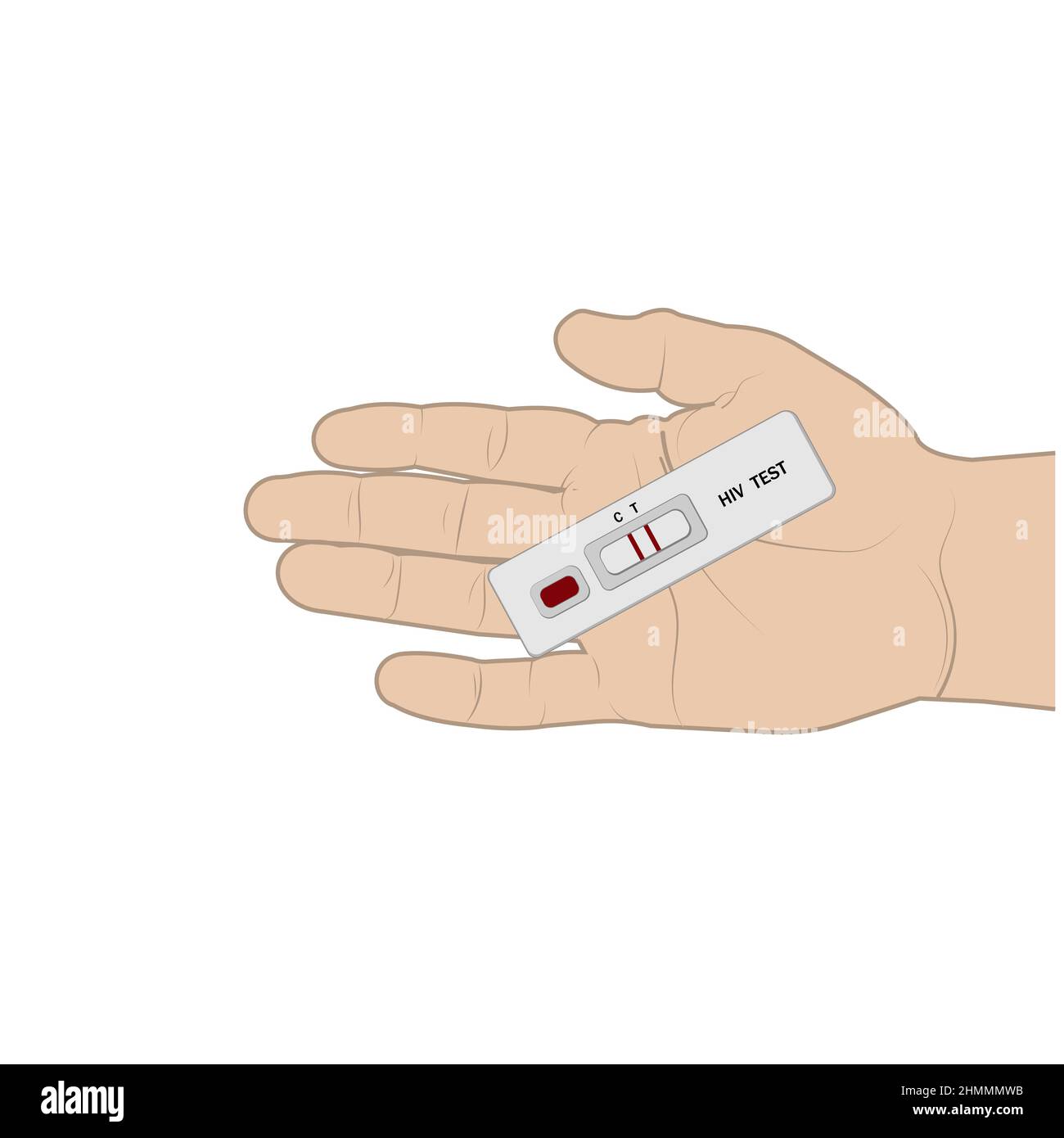 An HIV testing kit with a laboratory test tube for blood analysis ...
